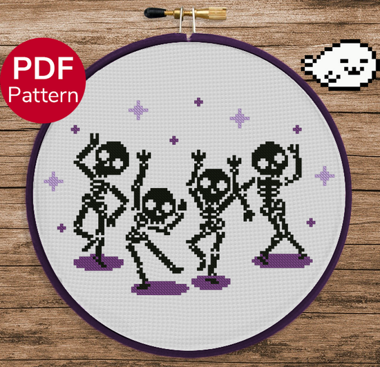 Dancing Skeletons - Cross Stitch Pattern – Harp Seal Crafts
