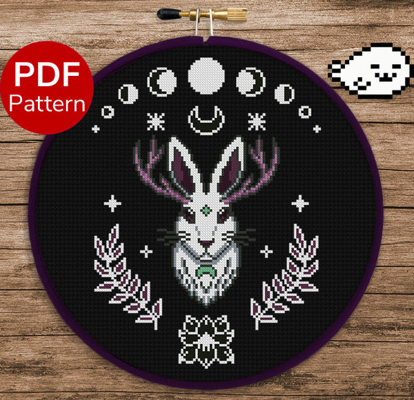 Mystical Jackalope - Cross Stitch Pattern – Harp Seal Crafts