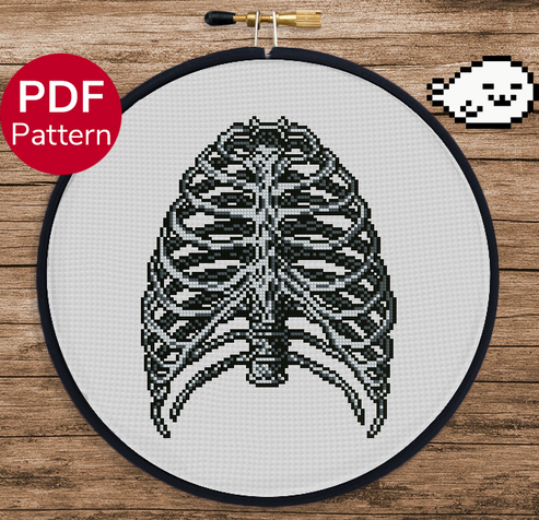 Rib Cage - Cross Stitch Pattern - Anatomical Cross Stitch – Harp Seal ...