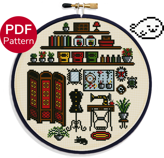 Sewing Room - Craft Room - Cross Stitch Pattern – Harp Seal Crafts